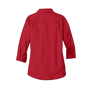 Port Authority Ladies 3/4-Sleeve SuperPro Twill Shirt Rich Red