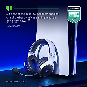 Razer Kaira Pro Dual Wireless Gaming Headset w/Haptics for Playstation 5 / PS5, PC, Mobile, PS4: HyperSense - Triforce 50mm Drivers - Detachable Mic - 2.4GHz and Bluetooth w/SmartSwitch - RGB Chroma