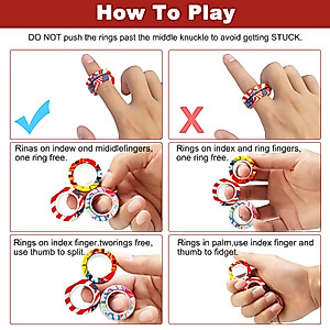 Pushmick 9 Pcs Finger Magnetic Rings Fidget Toys, Colorful Magnet Rings, Great Fidget Rings for Training Relieves Reducer Autism Anxiety.