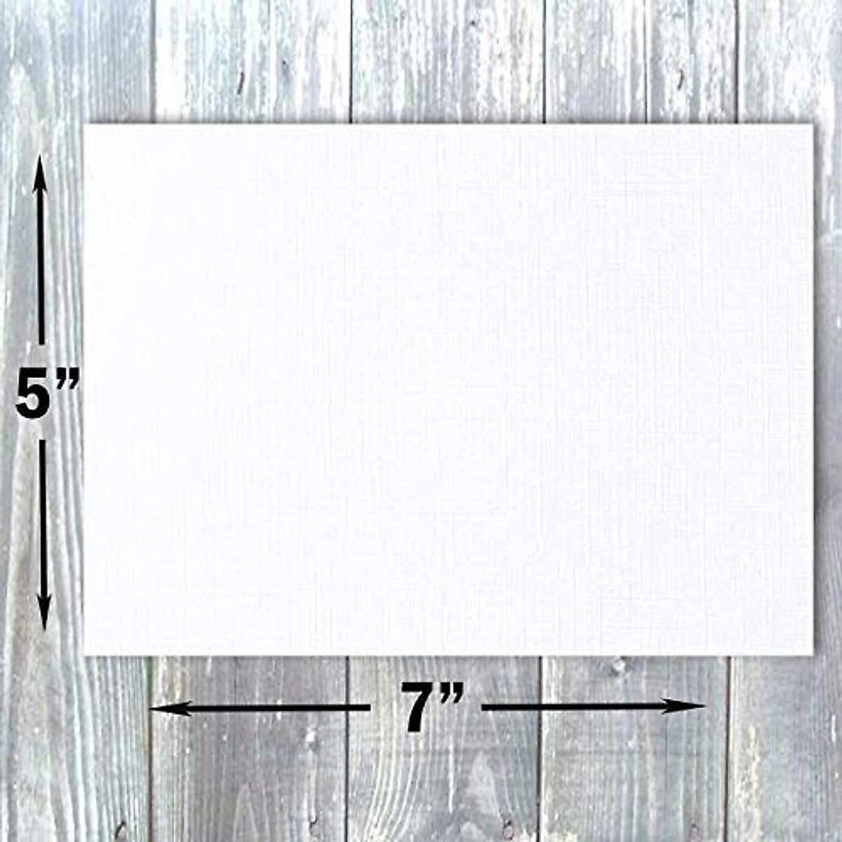 Hamilco 5x7 White Linen Textured Cardstock Paper Blank Index Cards Flat Card Stock 80lb Cover – 50 Pack