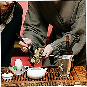 Cabilock 4pcs Ceramic Tea Bag Saucer Coffee Coasters Coffee Decor Gift Containers Ceramic Teabag Coaster Tea Bag Holders Tea Bag Organizer Ceramics White Decorative Teabag Dish Home Supply