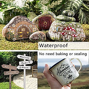 Lesun Yellow Paint Pens Paint Markers, 12 Pack Waterproof Oil-Based Paint Pen Set Quick Dry and Permanent, Markers for Rock Painting, Stone, Ceramic, Wood, Fabric, Plastic, Canvas, Glass, Mugs, Tires