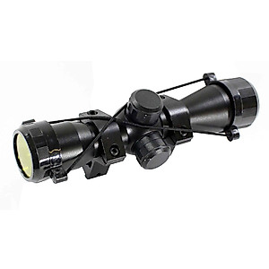 Trinity Hunter 4x32 Scope Sight for Gamo Big Cat 1250 .177 Caliber Air Rifle Mount Adapter Aluminum Black Tactical Optics Hunting Accessory Mil dot Reticle Target Range Single Rail.