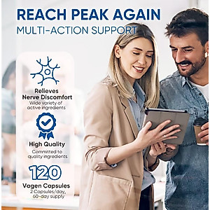 Zenlifer 120 Capsules Relief Pain Neuropathy Nerve Health Nutritional Blend with 600 mg Alpha Lipoic Acid-Benfotiamine, Peripheral,Hand Fingers Legs, Best Maximum Strength Natural Renew Vitamins