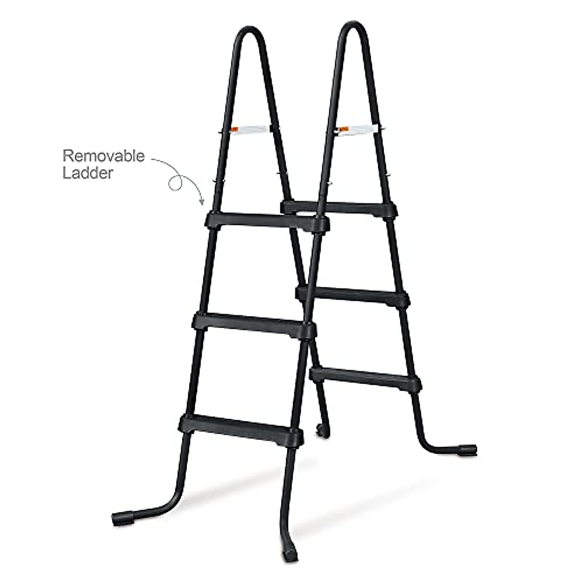 Funsicle SureStep 3 Step Lightweight Steel Outdoor Above Ground Swimming Pool Ladder with Non Slip Feet for Outdoor Use, Black