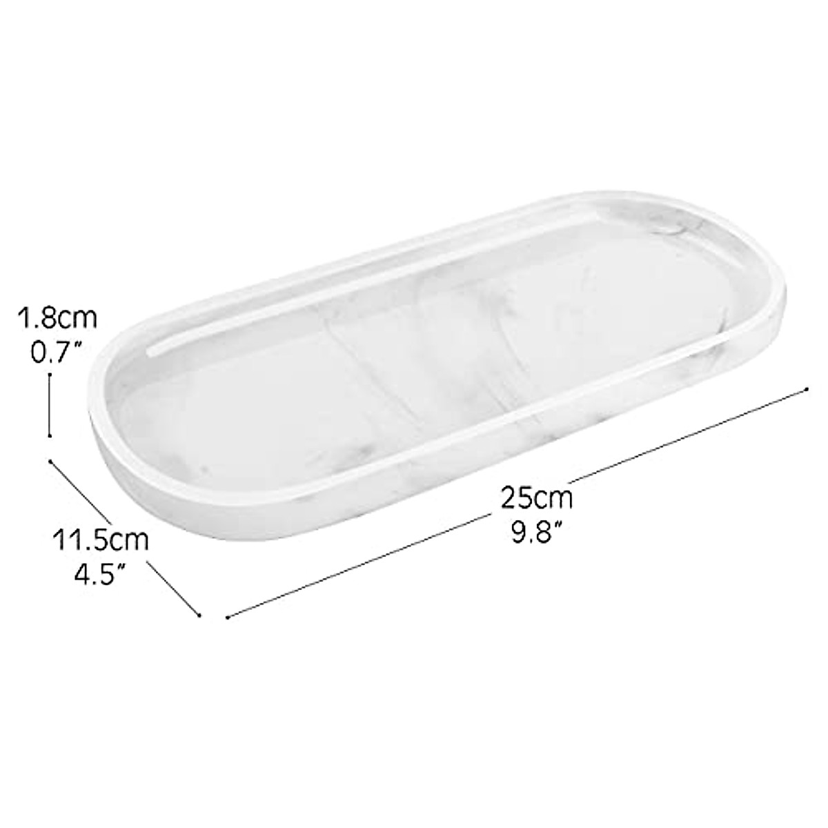 Luxspire Bathroom Vanity Tray+Toothbrush Holders, Bathroom Vanity Countertop Organizer Accessories Set-Marble Design