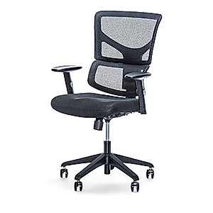 X-Chair X-Basic Task Chair, Black Flex Mesh - Ergonomic Office Seat/Adjustable Backrest/Foam Seat/Relaxed Recline/Perfect for Office or Home Desk