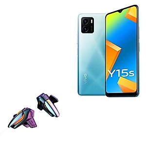 BoxWave Gaming Gear Compatible with vivo Y15s (Gaming Gear by BoxWave) - Touchscreen QuickTrigger, Trigger Buttons Quick Gaming Mobile FPS for vivo Y15s - Jet Black