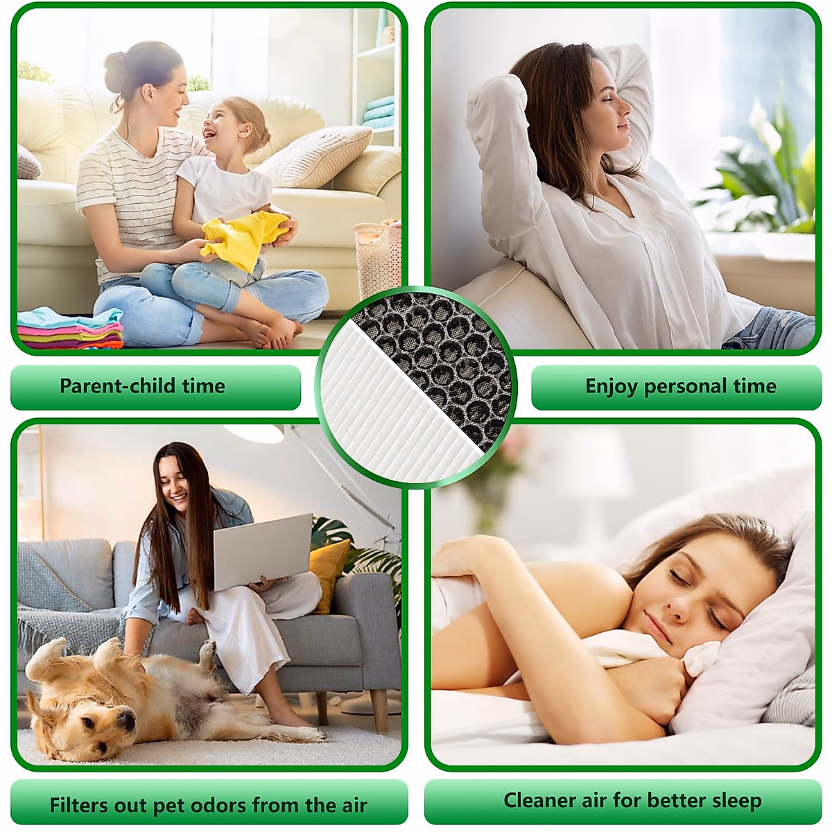 Slirceods CAP-500 Replacement Filter Compatible with Cuisinart CAP-500FPK Air Purifier (4pack) H13 True HEPA Filter