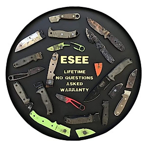 ESEE Knives, Neck Knife Fixed Blade, 2.875" 1095 Carbon Blade, Black Oxide Coating, Micarta Handle, Sheath