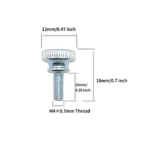 50 Pieces Flat Knurled Head Fully Threaded Thumb Screws Bolts Fastener, Thumbscrew Threaded Knurled Grip Knobs Thumb Screw (M4x10)