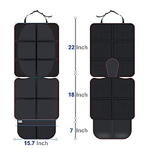 Car Seat Protector, XL Thickest Padding Auto Car Seat Protectors for Child Baby Car Seat with Storage Pockets, Vehicle Dog Cover Pad for SUV, Sedan, Truck, Leather and Fabric Car Seat, 2 Pack
