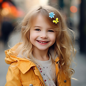 PinkSheep Hair Clip, Butterfly Flower Hair Accessory for Little Girl, 12PCS Tulle Mesh Hair Bows Colorful Flower Hair Pins Barrettes, for Toddler Baby Girls