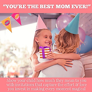 Amanda Creation Axolotl Birthday Party Invitations, 20 5x7 Fill-In Cards with Twenty White Envelopes