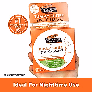 Palmer's Cocoa Butter Formula Tummy Butter Balm for Stretch Marks and Pregnancy Skin Care, 4.4 Ounces (Pack of 3)