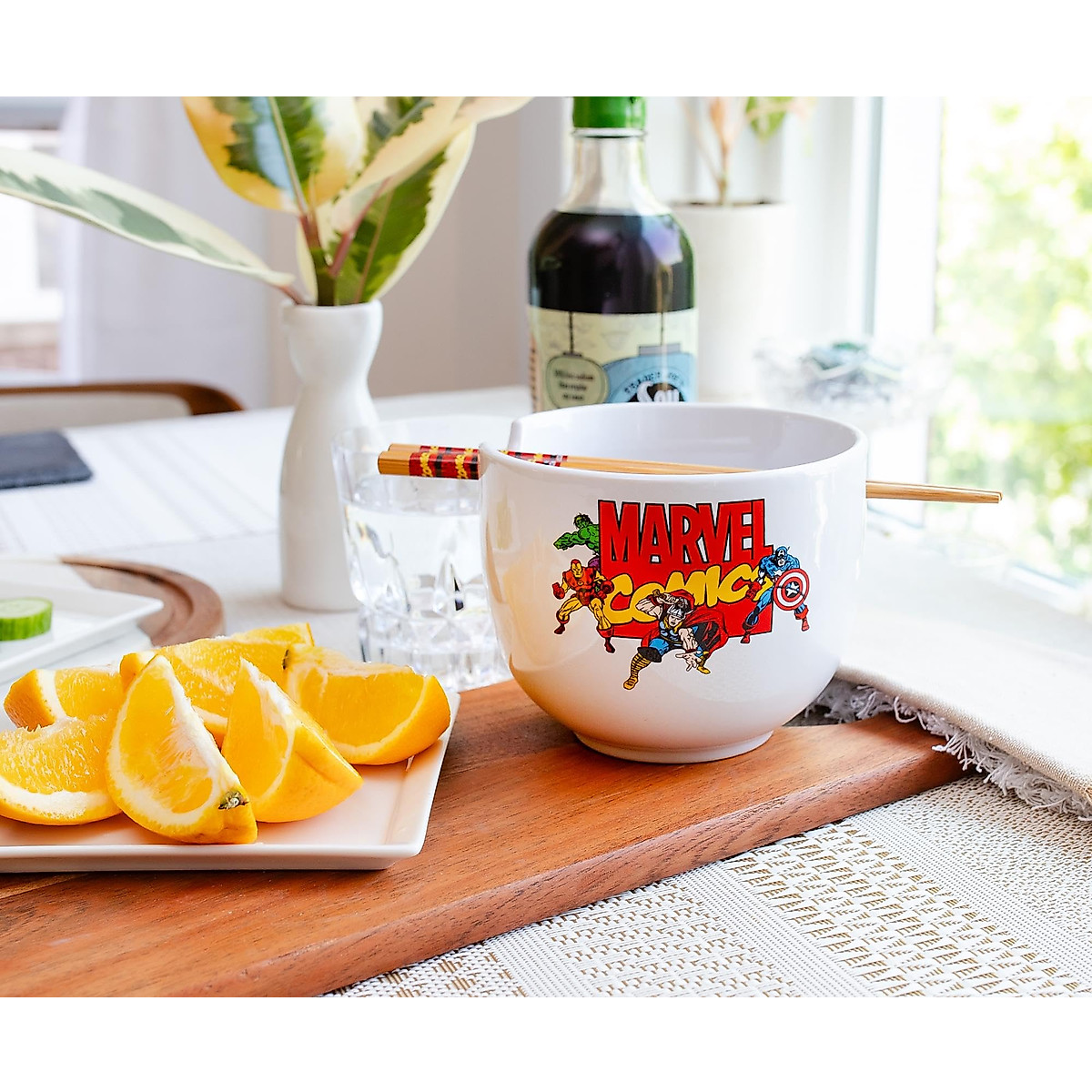 Marvel Comics The Avengers 20-Ounce Ramen Bowl and Chopstick Set
