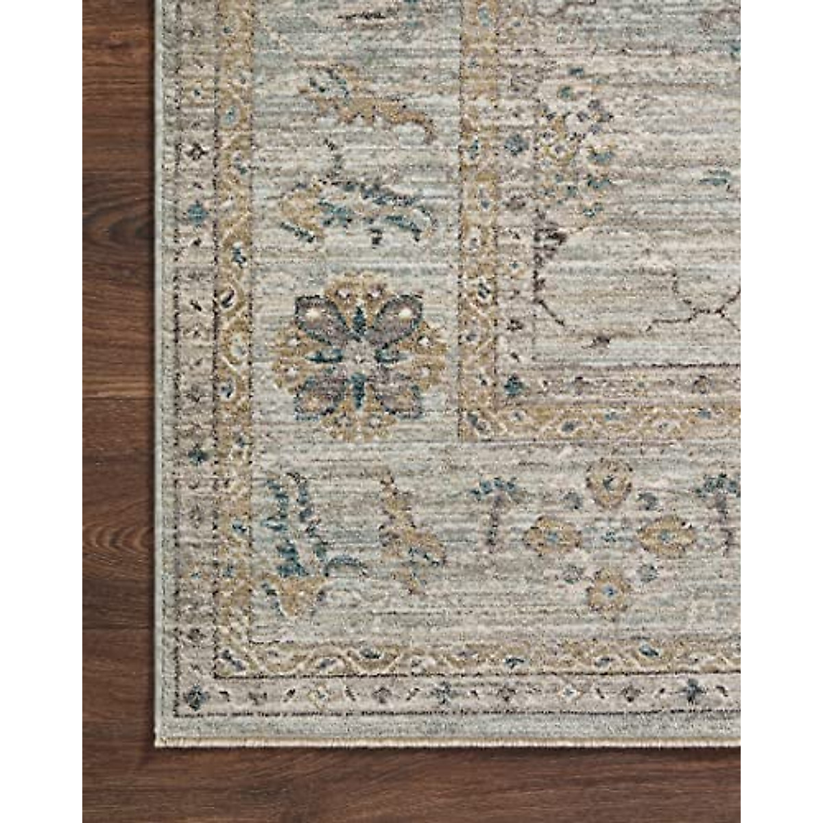 Loloi Magnolia Home by Joanna Gaines Millie Collection MIE-02 Sky/Gold 7'-10" x 10', .25" Pile Height, Area Rug
