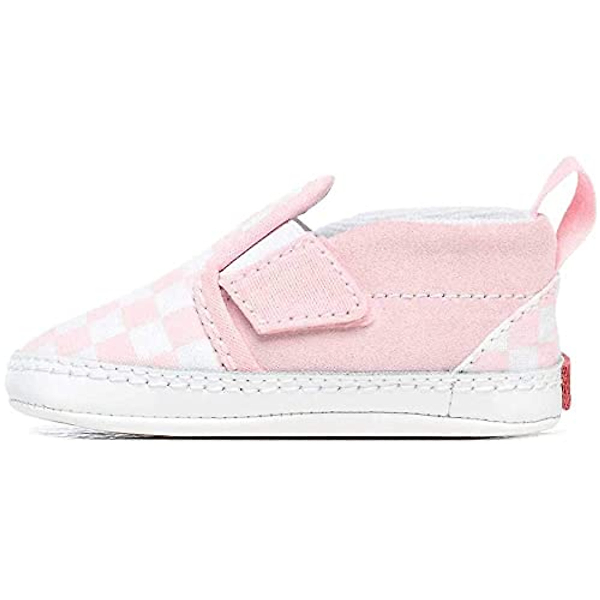 Vans, Infant Slip-On V Crib Sneakers (2, Pink/True White Checkerboard)