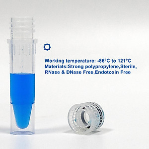 CryoKing Cryogenic Vials 1.5 ml with Screw Caps Cryotubes for Low Temperature Sample Storage Clear Sterile Vials, Case of 2000