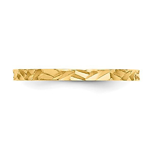 IceCarats 14K Yellow Gold Zig Zag Band Ring Size 3