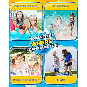 SOPPYCID 20PCS Reusable Water Balloons, Pool Beach Toys for Kids, Summer Fun Outdoor Water Toys Games for Kids Adults Outside Play, Backyard Swimming Pool Party Supplies