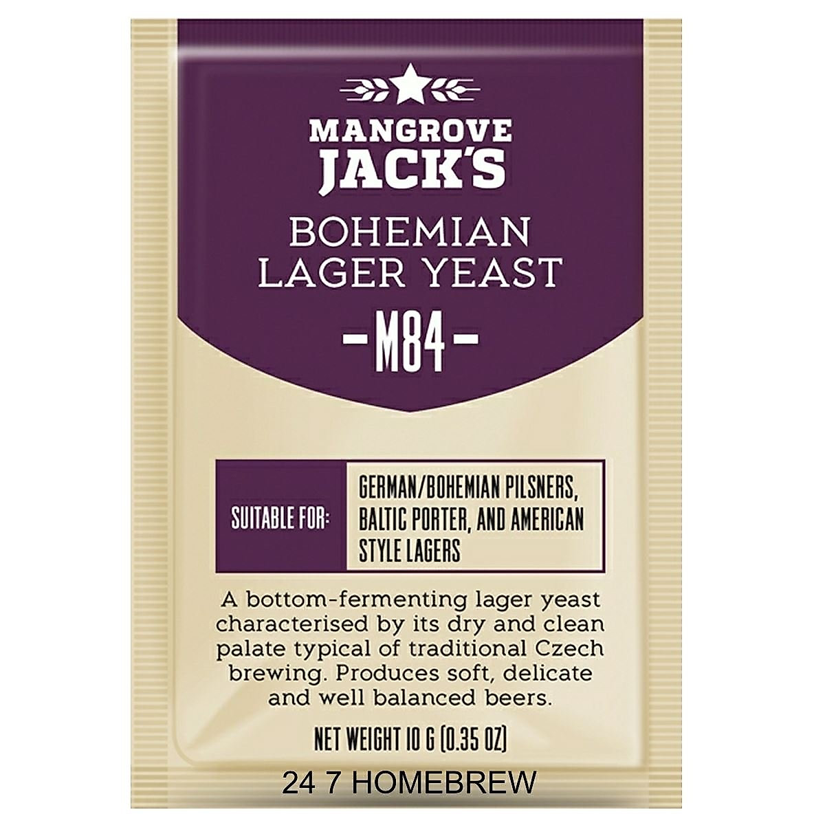 5X Mangrove Jack’s Yeast M84 Bohemian Lager Craft Series Yeast 10g Treats 23L
