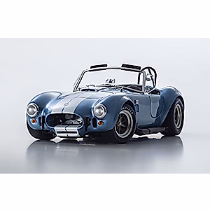 Shelby Cobra 427 S/C Sapphire Blue Metallic with White Stripes 1/18 Diecast Model Car by Kyosho 08047 SBL