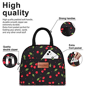BALORAY Lunch Bag for Women Men Insulated Lunch Box for Adult Reusable Lunch Tote Bag for Work, Picnic or Travel (Cherry, M)