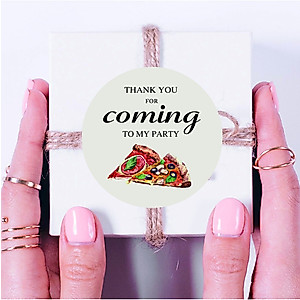 MAGJUCHE Pizza Themed Thank You Stickers, Children Birthday Party Favor Decorations, Supplies, 40 Labels, 2 Inch Round