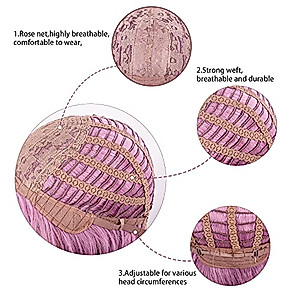 AISI QUEENS Long Purple Wigs for Women Purple Wig with Bangs Lavender Wig for Women Purple Wavy Wigs Purple Synthetic Heat Resistant Wigs for Daily Cosplay Party Winter Holiday Wig (26inch, Purple)