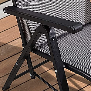 ガードレール Recliners Folding Garden Loungers Adjustable Sun Lounger Chair Sunbed with Free Lumbar Pillow for Beach Pool