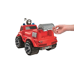 VARUN Big Spielwarenfabrik 800055815 Big Power-Worker Maxi Fire Truck Toy Car with Water Sprayer Tyres Soft Material Red for Children from 2 Years