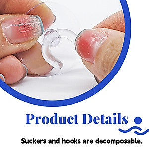 Kyuionty 30 Pack Suction Cup Hooks, Clear Plastic Suction Cups Wall Hooks Transparent Reusable Suction Cups Sucker Pads Hooks for Glass Window Wall Bathroom Shower Kitchen (30mm)