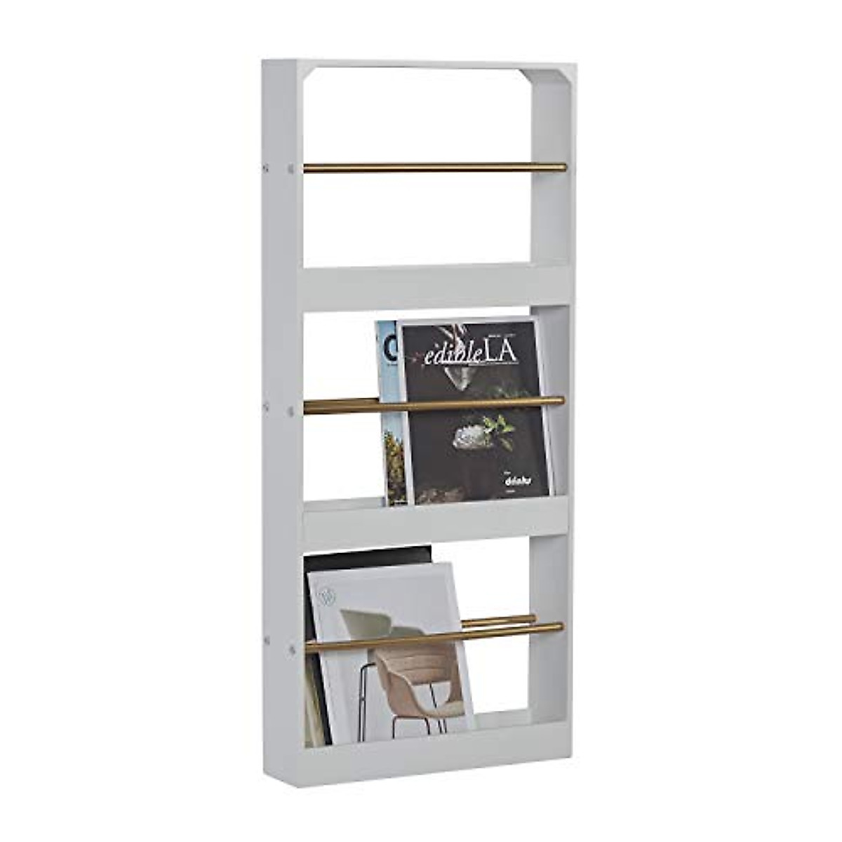 Deco 79 Glam Wood Rectangle Wall Shelf, 16" x 4" x 36", White