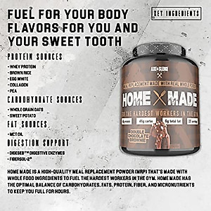 Axe & Sledge Supplements Home Made Whole-Foods-Based Meal Replacement Powder with Digestive Enzymes, Protein, Carbohydrates, and Fats, 25 Servings, Chocolate Brownie