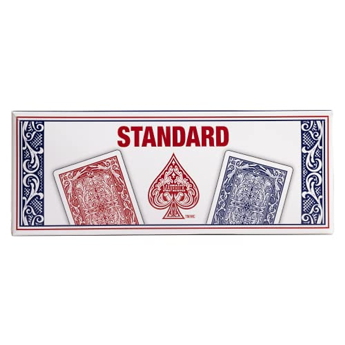 Maverick Playing Cards, Standard Index, Red and Blue, 12 Pack