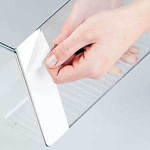 mDesign Plastic Storage Organizer Bin, Adhesive Mount for Cabinets & Walls in Bathroom, Vanity, Under Sink, Holds Body Wash, Shampoo, Lotion, Brushes, Hair Spray, Ligne Collection, 2 Pack, Clear