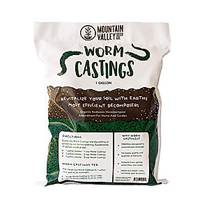 Earth Worm Castings – Organic Red Worm Compost Soil Amendment - .13 Cubic Foot ~6 Lbs - Approximately 1 Gallon - Organic Red Worm Vermiculture and Compost Home, Garden, Greenhouse, and Farm