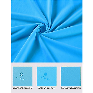 KPSUN Men's Quick Dry Swim Tank Tops Workout Athletic Gym Bodybuilding Fitness Sleeveless Beach Shirts Big and Tall(Sky Blue,M)