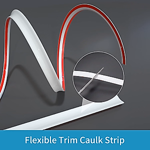 NeatiEase Flexible Trim Caulk Strip, Peel and Stick Trim for Molding, Tile Edge, Ceiling, Wall Corner, Baseboard, Floor(White)