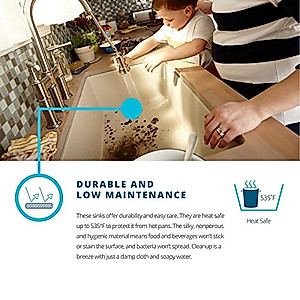 Elkay Quartz Classic ELG250RWH0 White Offset Double Bowl Top Mount Sink