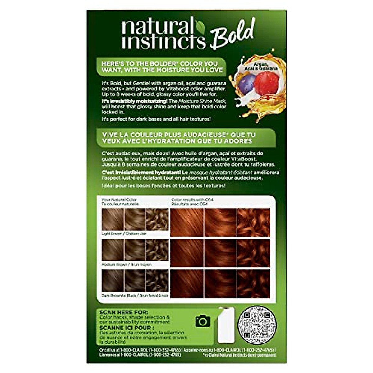 Natural Instincts Bold Permanent Hair Dye, C64 Copper Sunset Hair Color, Pack of 1