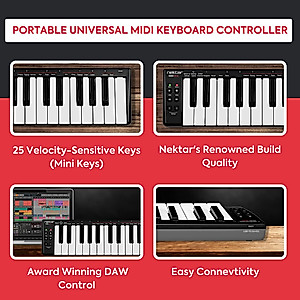 Nektar SE25 | USB MIDI Controller Keyboard with Nektar DAW Integration Black