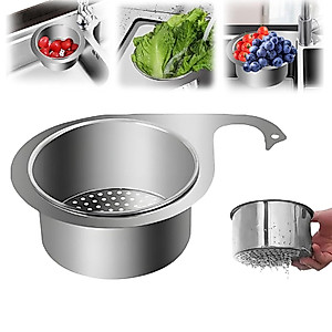 Swan Stainless Steel Sink Strainer Basket - 2024 NEW Durable Drain Basket for Kitchen Sinks, Faucet Hanging Filter Basket, Premium Stainless Steel Sink Strainer (1PCs)