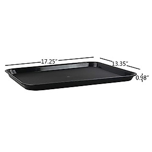 Teyyvn Black 4-Pack Plastic Fast Food Serving Tray, 17.25" x 13.35"