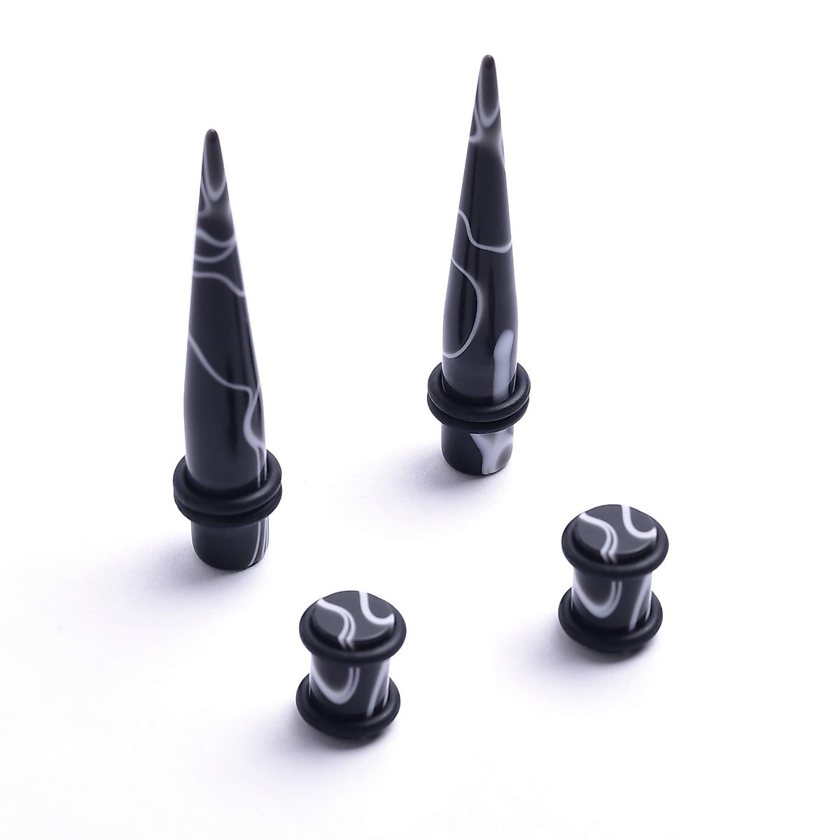 WBRWP 32pcs Ear Stretching Kit Set - Acrylic Tapers and Plugs with Double O-Ring Ear Expander Gauges Stretcher Body Piercing Jewelry Colorful 14g-0g