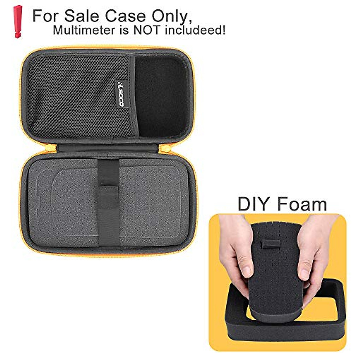 RLSOCO Hard Case for Klein Tools MM300/MM325/MM400/MM320/MM700/MM720/ET270/MM600/MM200/ET140 Digital Multimeter (with DIY Foam）