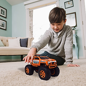Monster Truck with Lights & Sounds, Motorized Orange Truck for Boys, Girls, Toddlers 3+