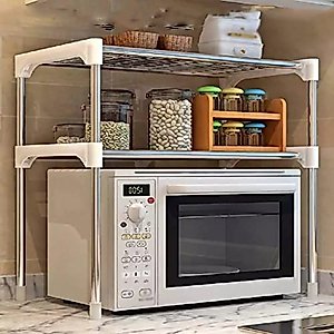 XWOZYDR Multi-Functional Microwave Oven Shelf Rack Standing Kitchen Storage Holders Home Towels Rack Storage Shelve