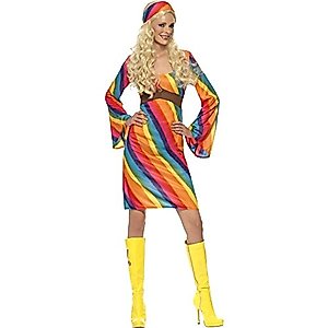 Rainbow Hippie Costume Woman Fancy Dress